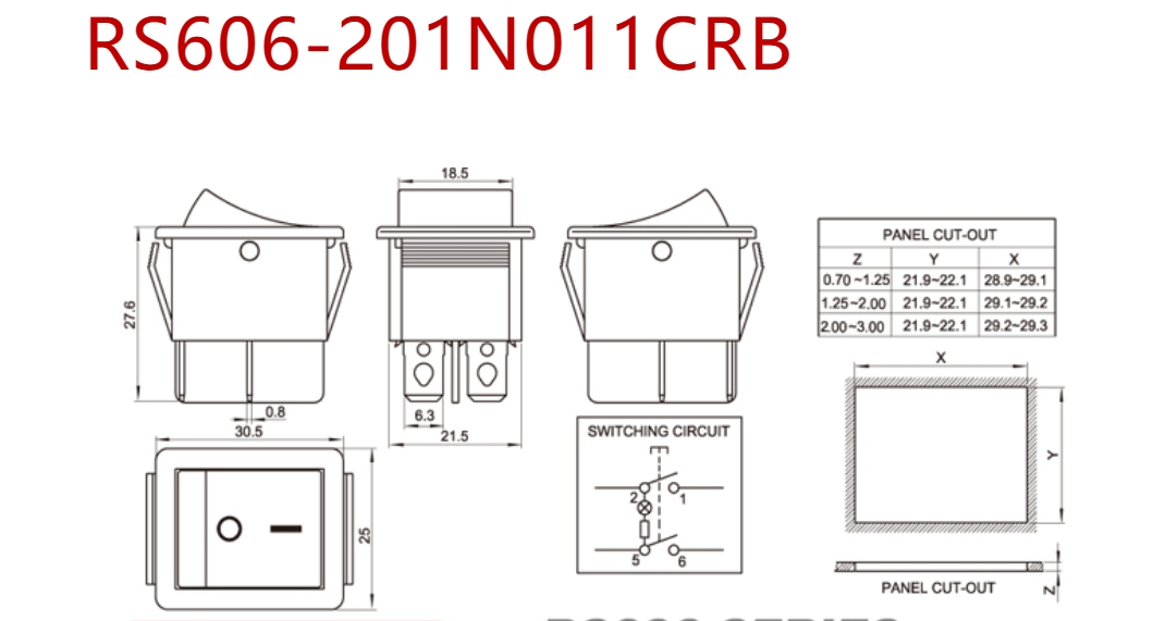船型开关RS606-201N011CRB - 船型开关-开关系列-产品中心 - CHA昭华开关-带灯轻触开关-带灯按键开关-按钮开关 昭华宏业科技